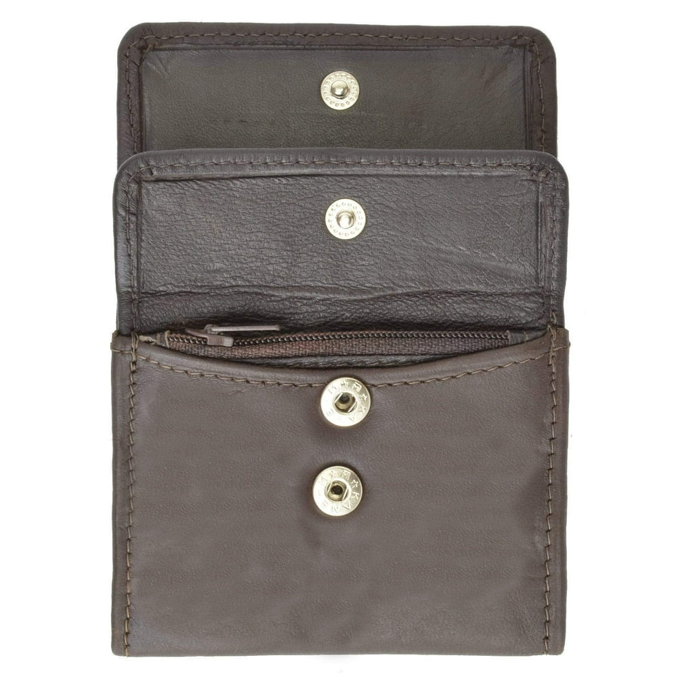 Marshal Wallet - Genuine Leather Change Purse with Snap Button Closure ...