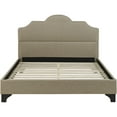 Premier Jordan Queen Upholstered Platform Bed Frame, Taupe with Bonus ...