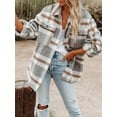 Free Shipping! SEARIPE Women's Casual Plaid Shacket Jacket Flannel Wool ...