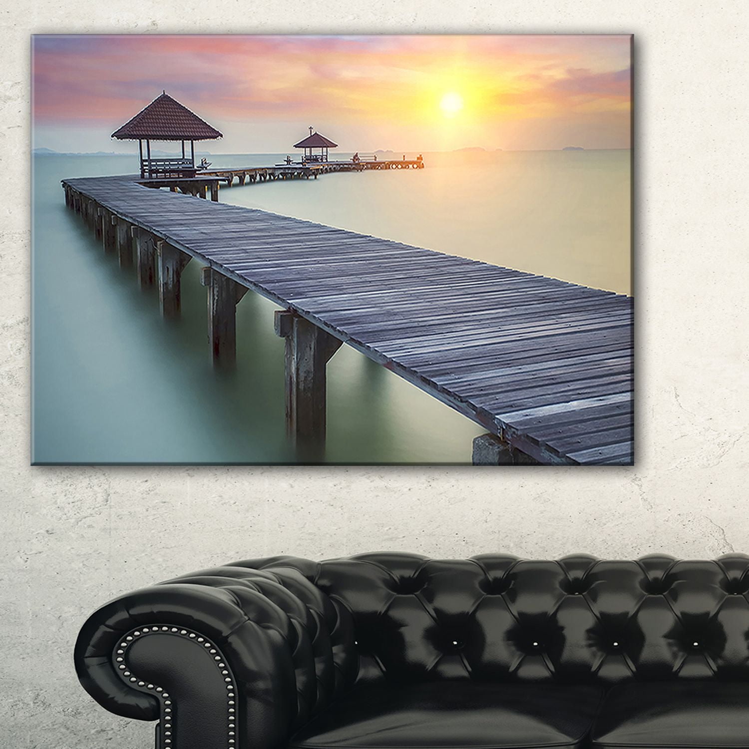 Click here for Designart Design Art Wooden Sea Bridge And Sunset... prices