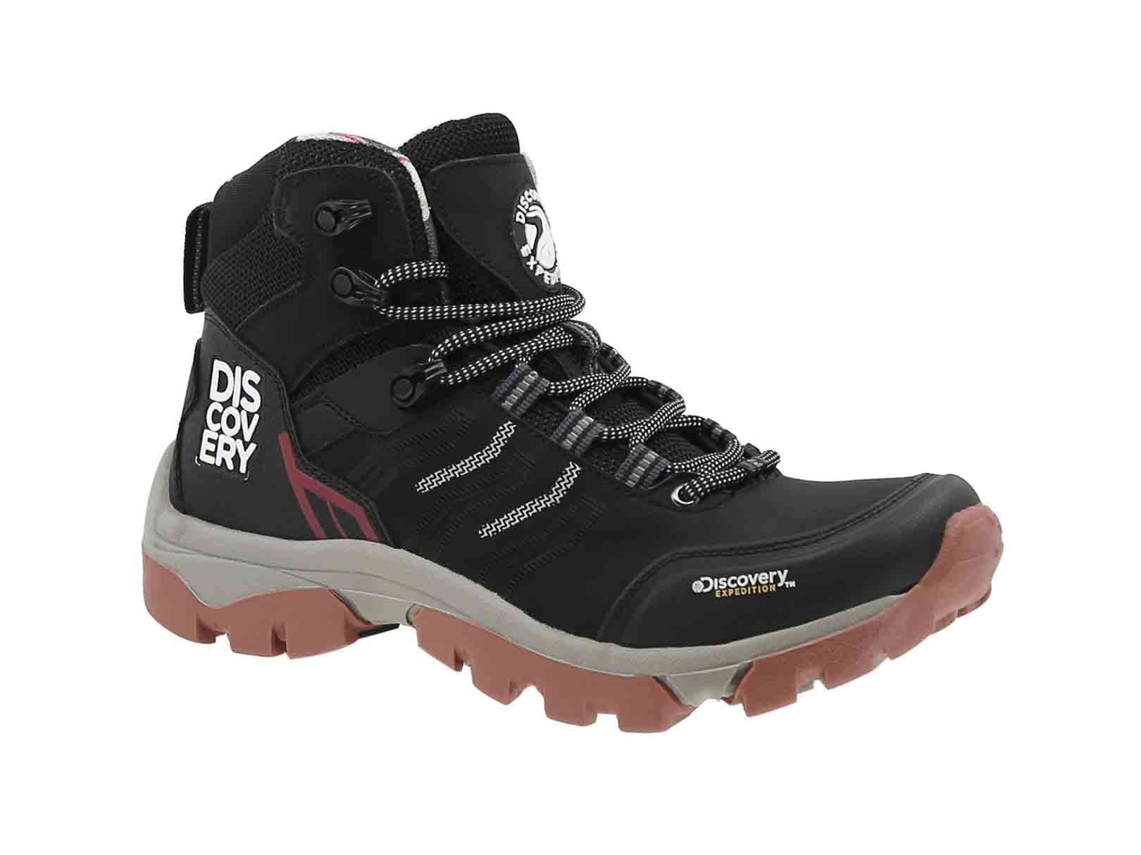 Bota Hiking Discovery Expedition Blackwood 2504 Negro Rojo Dama ...