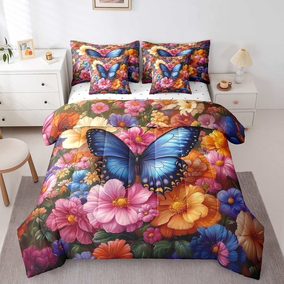 Click here for Erosebridal Blue Butterfly Full Bedding Set 7 Piec... prices