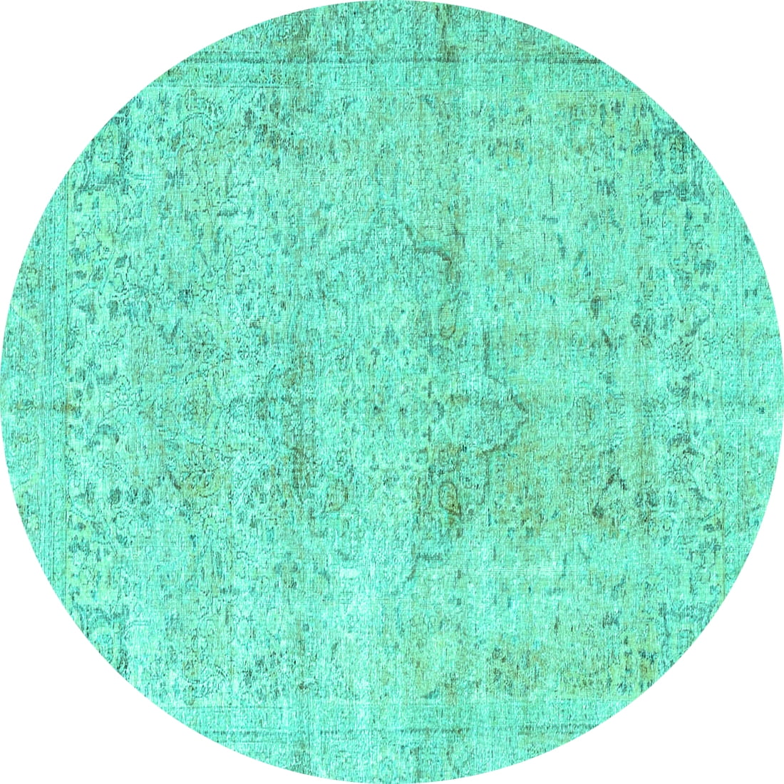 Ahgly Company Indoor Round Persian Turquoise Blue Traditional Area Rugs ...