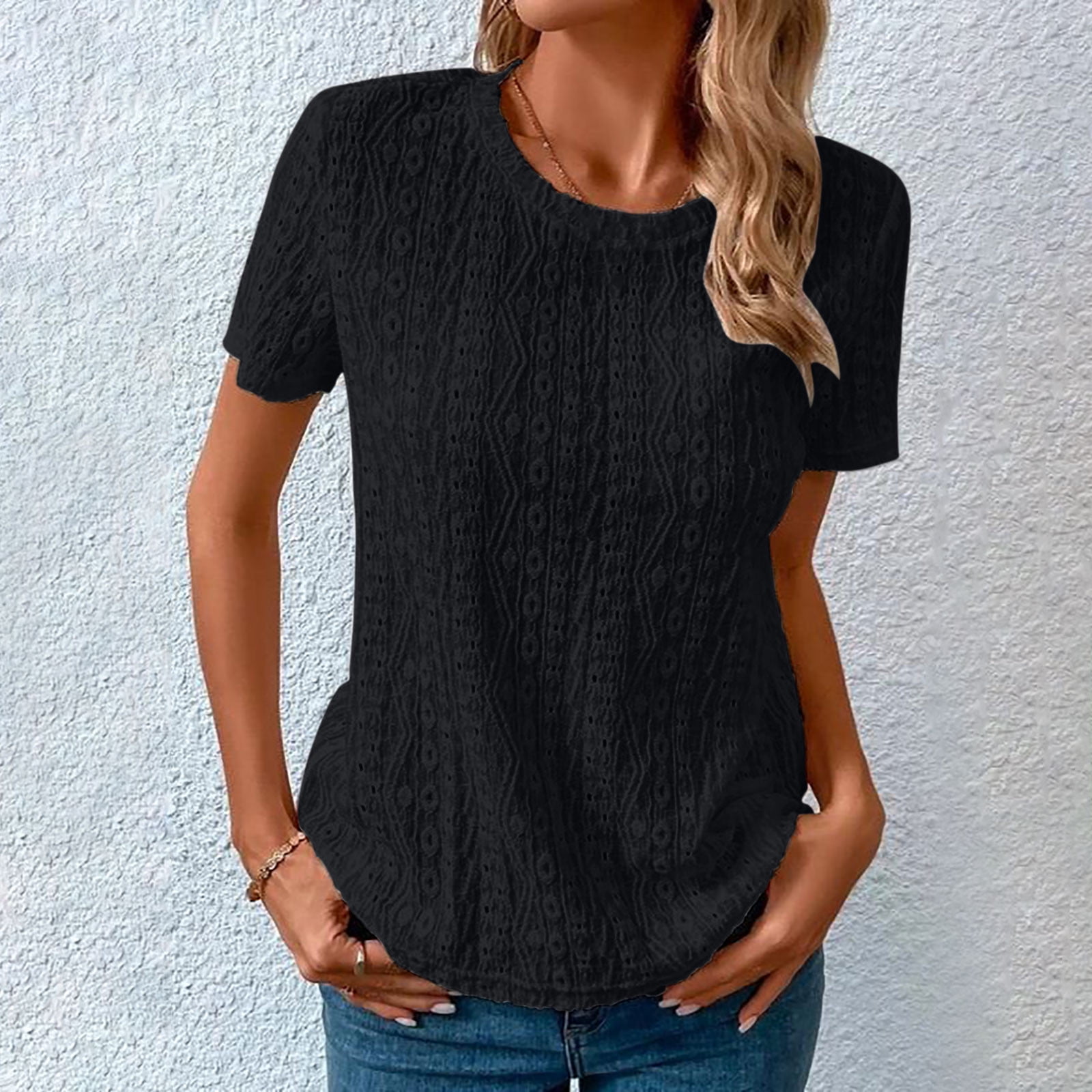 Solid Color Shirts For Women Irregular Hem Tops For Women Women'S Solid ...