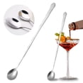 3pcs Stainless Steel 10.23x0.98inch Long Handled Mixing Spoons for ...
