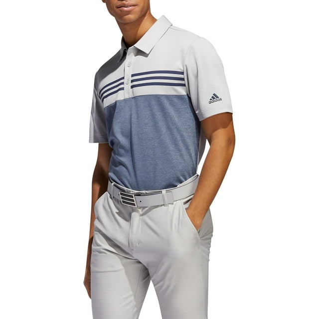 Adidas Golf Men Drive Heather Block Polo Golf Shirt, X-Large Gray/Navy ...