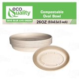 26oz Oval Disposable Compostable Paper Burrito Bowls Heavy-Duty, Eco ...