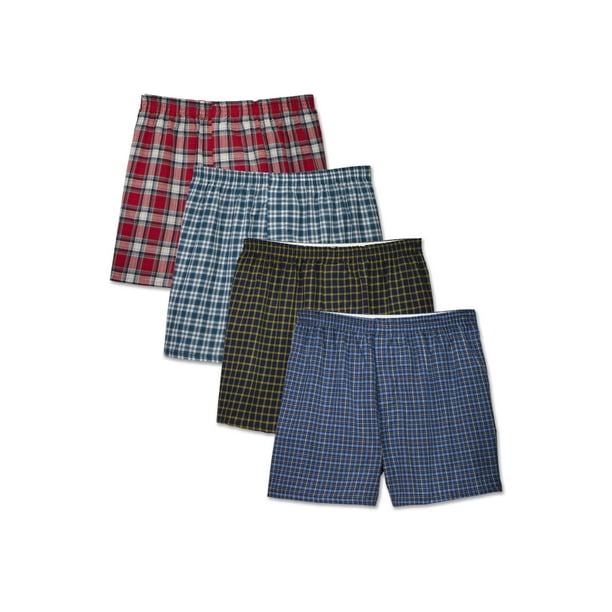 Fruit of the Loom - Fruit of the Loom Men's Woven Tartan Plaid Boxers ...