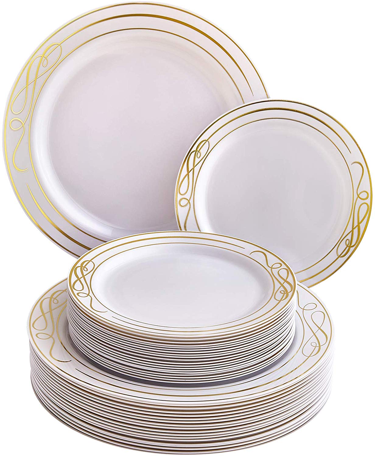 DISPOSABLE 40 PC DINNERWARE SET 20 Dinner Plates 20 Salad Plates DISPOSABLE 40 PC DINNERWARE SET 20 Dinner Plates 20 Salad Plates