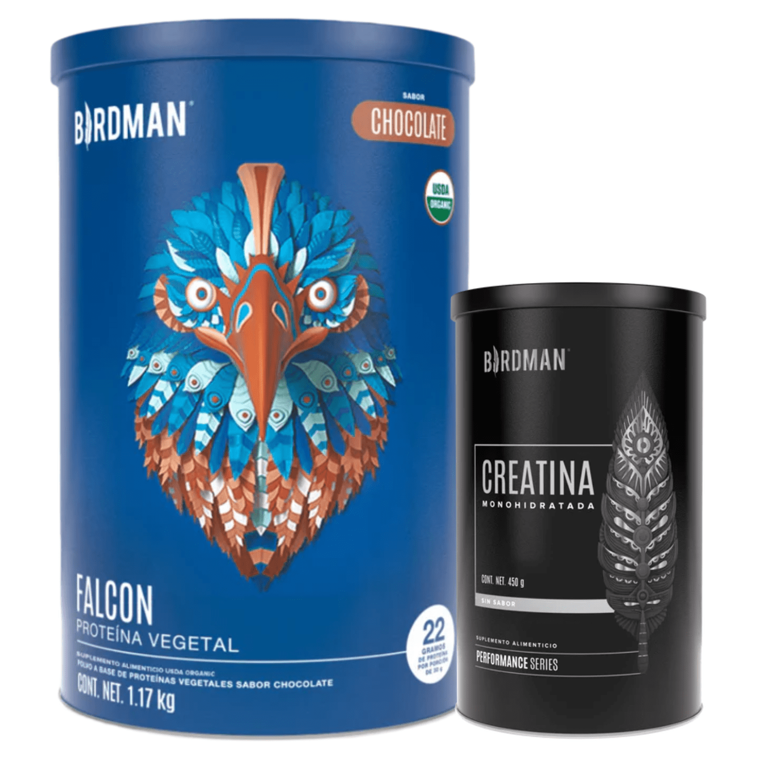 COMBO BIRDMAN FALCON 1.17 KG CHOCOLATE / CREATINA BIRDMAN 450 GR ...