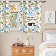Dinosaur and Flower White Pattern Blackout Curtains,Triple Weaved ...