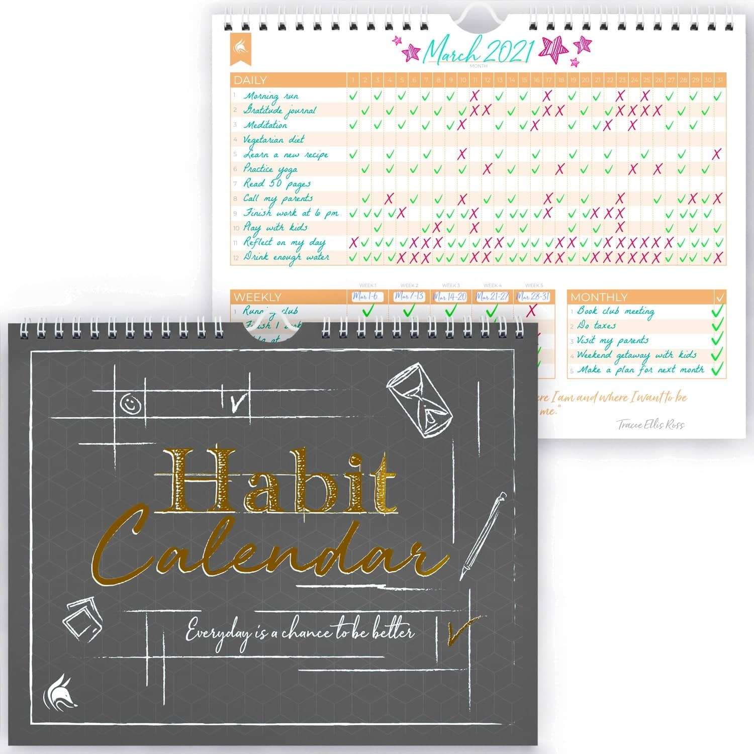 Habit Calendar - Break Old Habits & Welcome The New You - Walmart.com