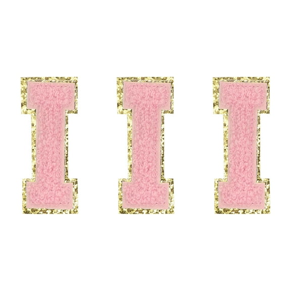 26 Letter Set Chenille Iron On Glitter Varsity Letter Patches - White ...