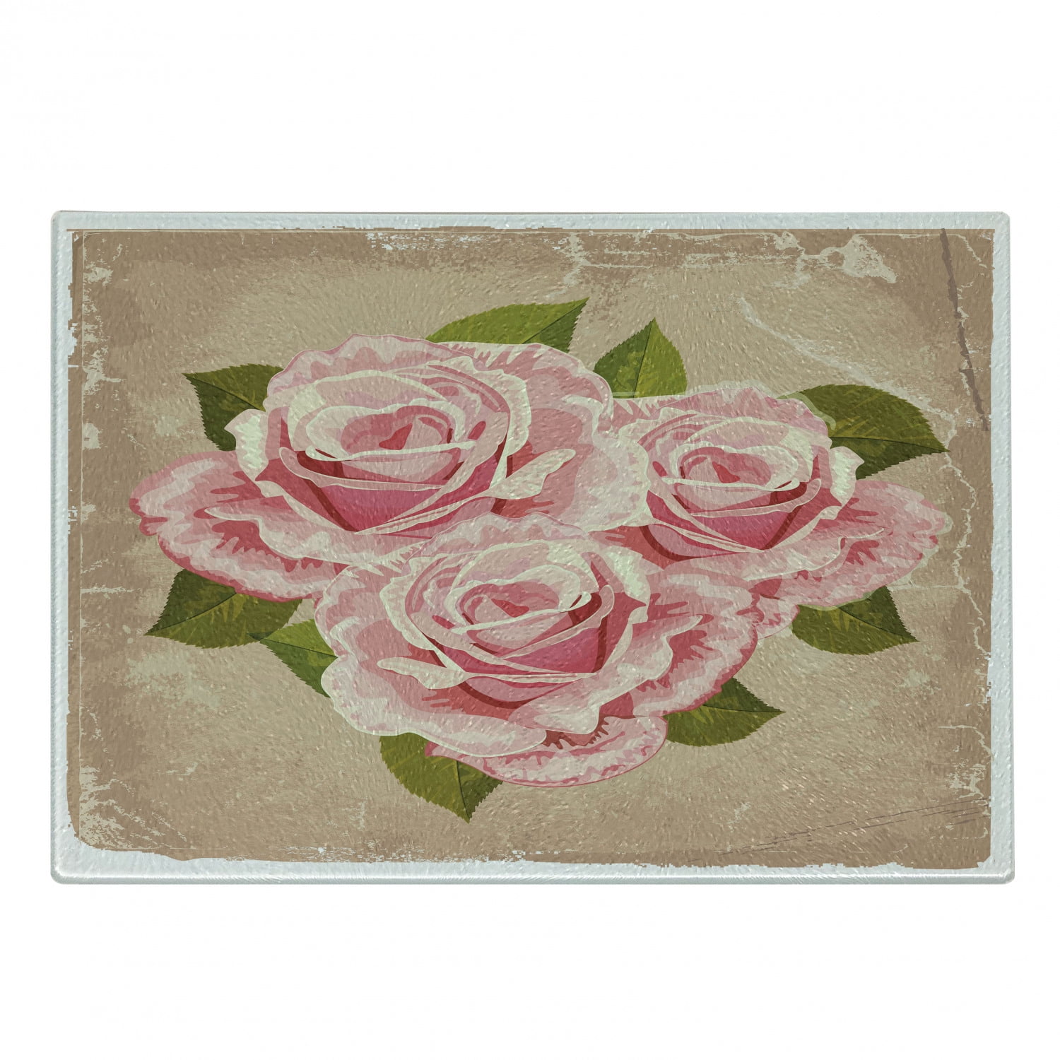 Rose Cutting Board, Pink Bouquet of Roses Retro Design Nature Love ...
