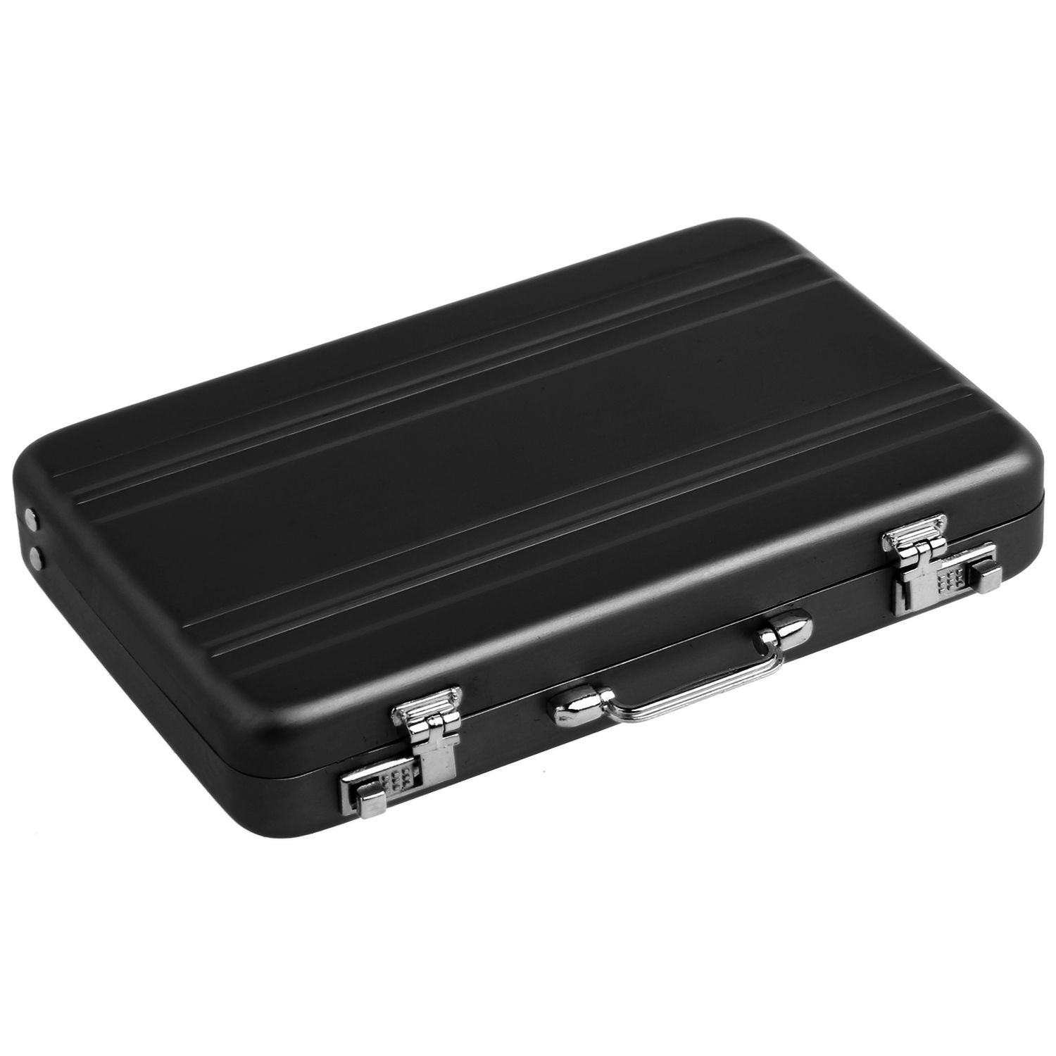 Aluminum password box Card Case Mini suitcase Password briefcase Black ...
