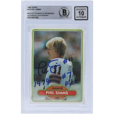 Phil Simms 2018 Leaf Masterpiece Cut Signature certified autograph card ...