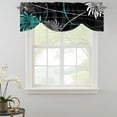 Bohemian Teal Floral Tie Up Valances Curtain, Modern Artistic Boho Grey ...
