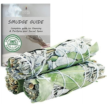3 Pack Mixed White Sage and Blue Sage Smudge Sticks | Grown in California Smudge Bundles with ...
