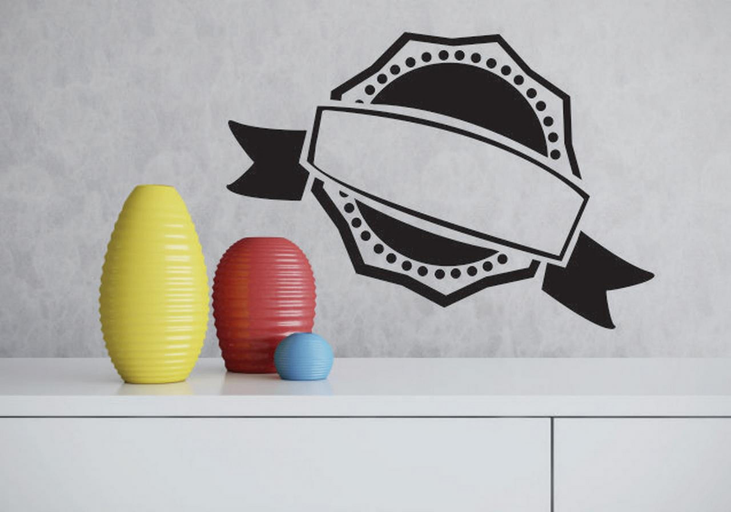 Do It Yourself Wall Decal Sticker Ribbon Design With Logo Silhouette ...