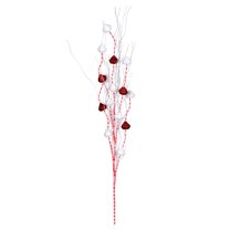 Vickerman Red/White Glitter Ball Curly Artificial Christmas Spray ...