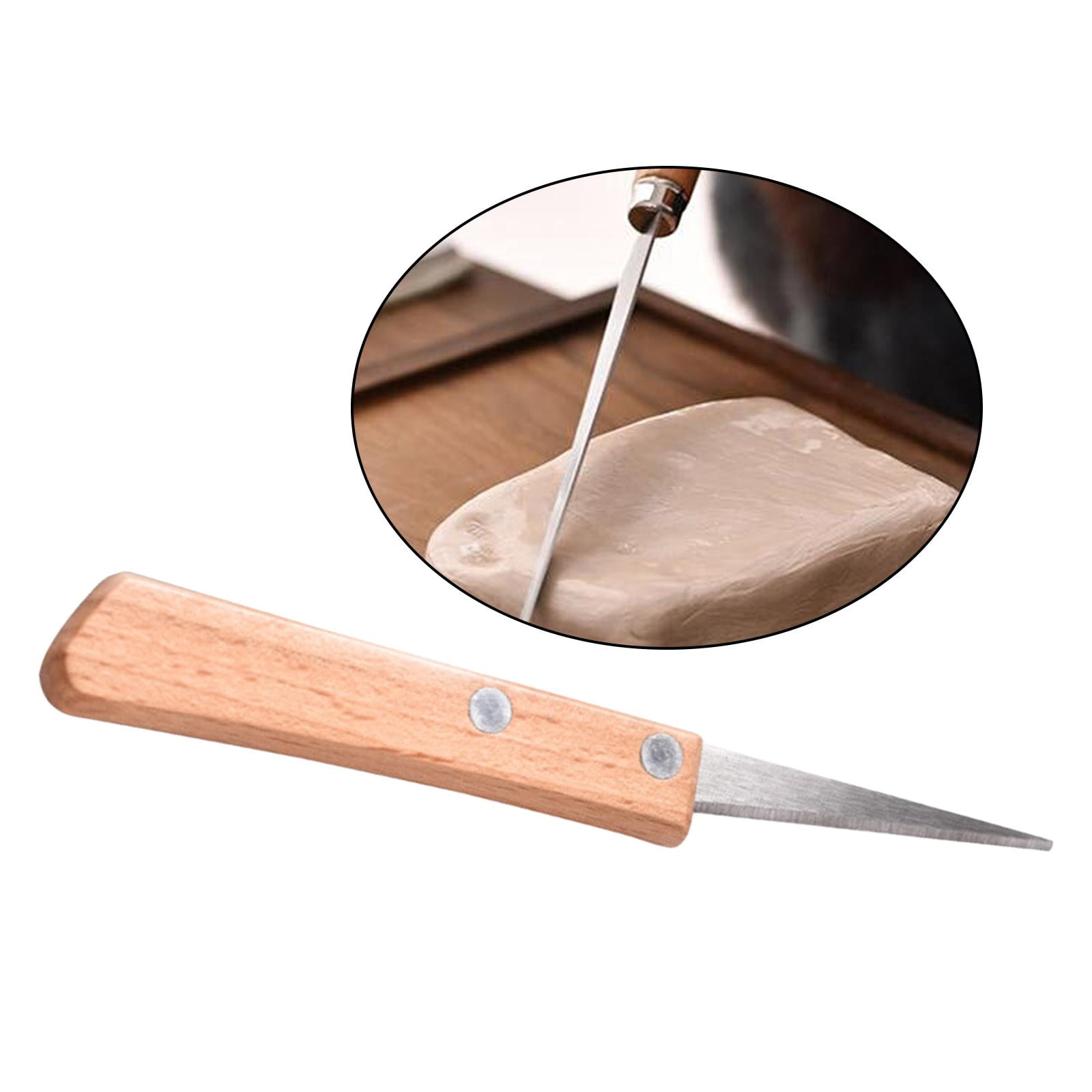 Mango de Madera Cuchillo Fettling Hoja de Acero Inoxidable Herramientas ...