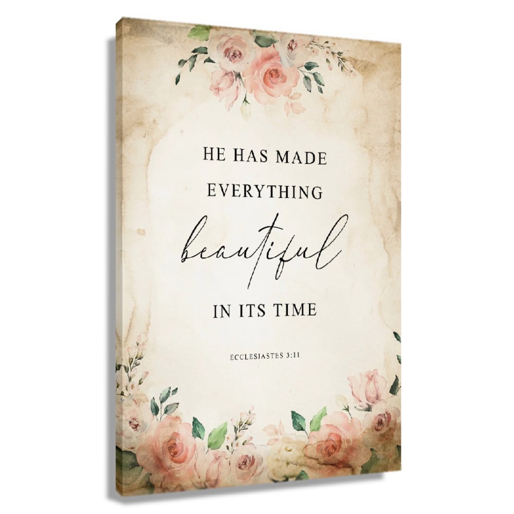 Ecclesiastes 3 11 Bible Verse Flower Wall Art Decorations Modern Giclee ...