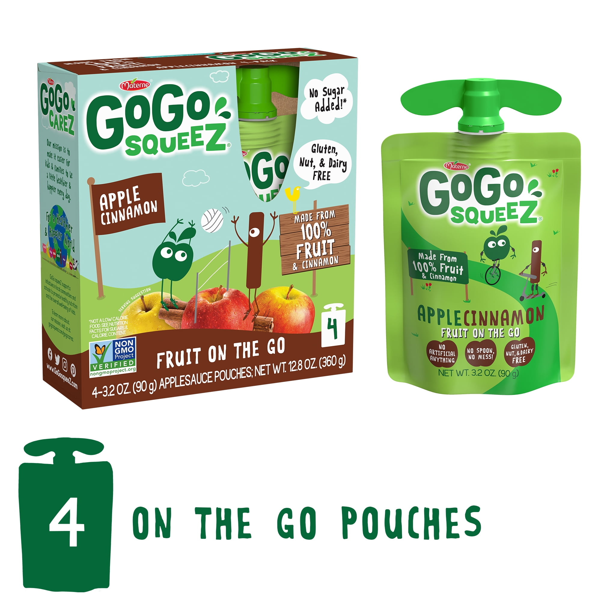 Gogo Squeeze Organic - Apple Cinnamon - Case Of 12 - 3.2 Oz. - Walmart ...