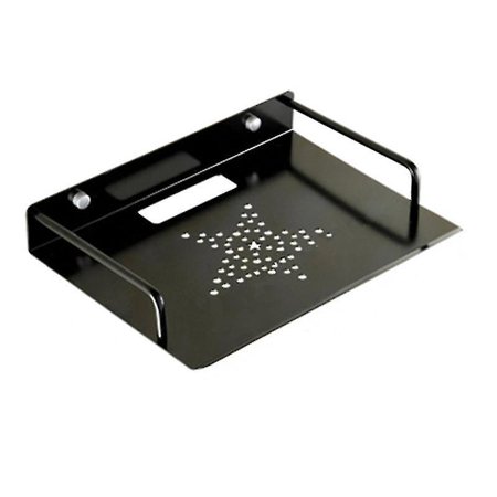 Wall Mounted Black Storage Rack Single Layer Router Set Top Box Bracket ...
