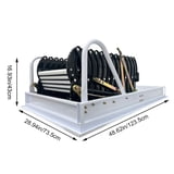 INTBUYING Hidden Telescopic Folding Ladder Black-White 10.5ft/13Steps ...