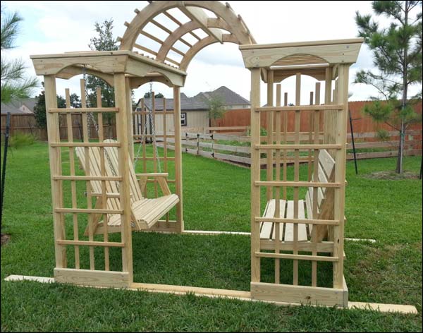 Treated Pine Imperial Arbor with Hooks and Lattice - Walmart.com