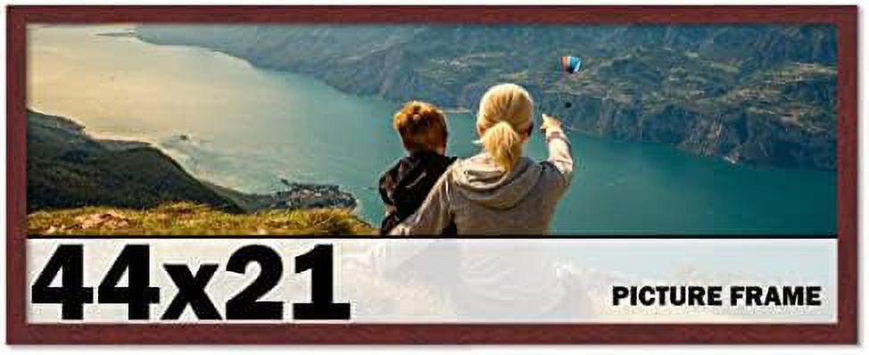 44X21 Frame Brown Mahogany Picture Frame - 100% Solid Wood Frame Kit ...