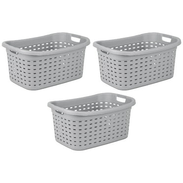 Sterilite Weave Laundry Basket with Wicker Pattern, Cement Gray (36 ...