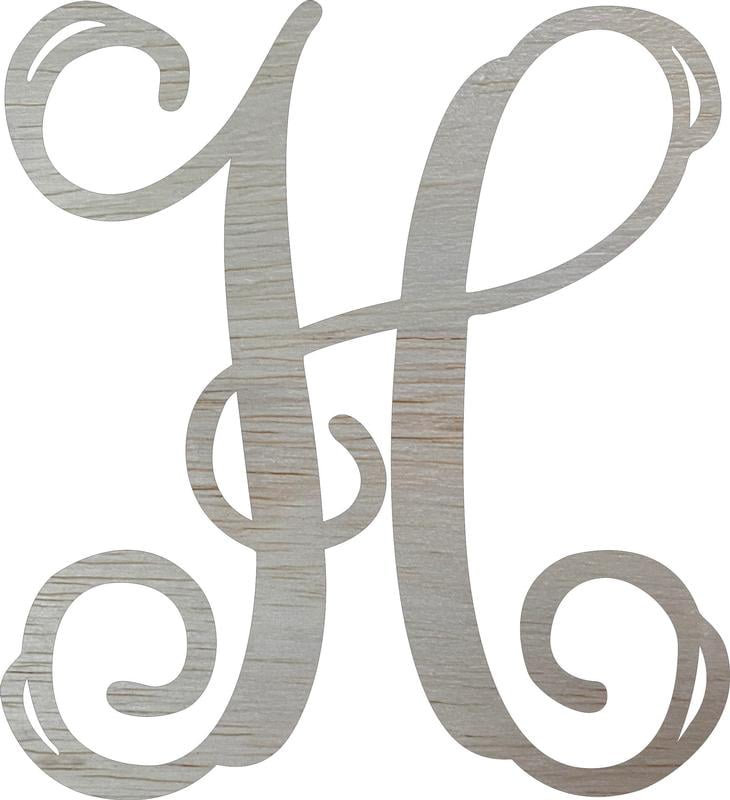 Wooden Monogram Letter 8'' Letter H, Unfinished DIY - Walmart.com