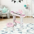 Costway 37-Key Kids Piano Keyboard Playset Electronic Organ Light Pink ...