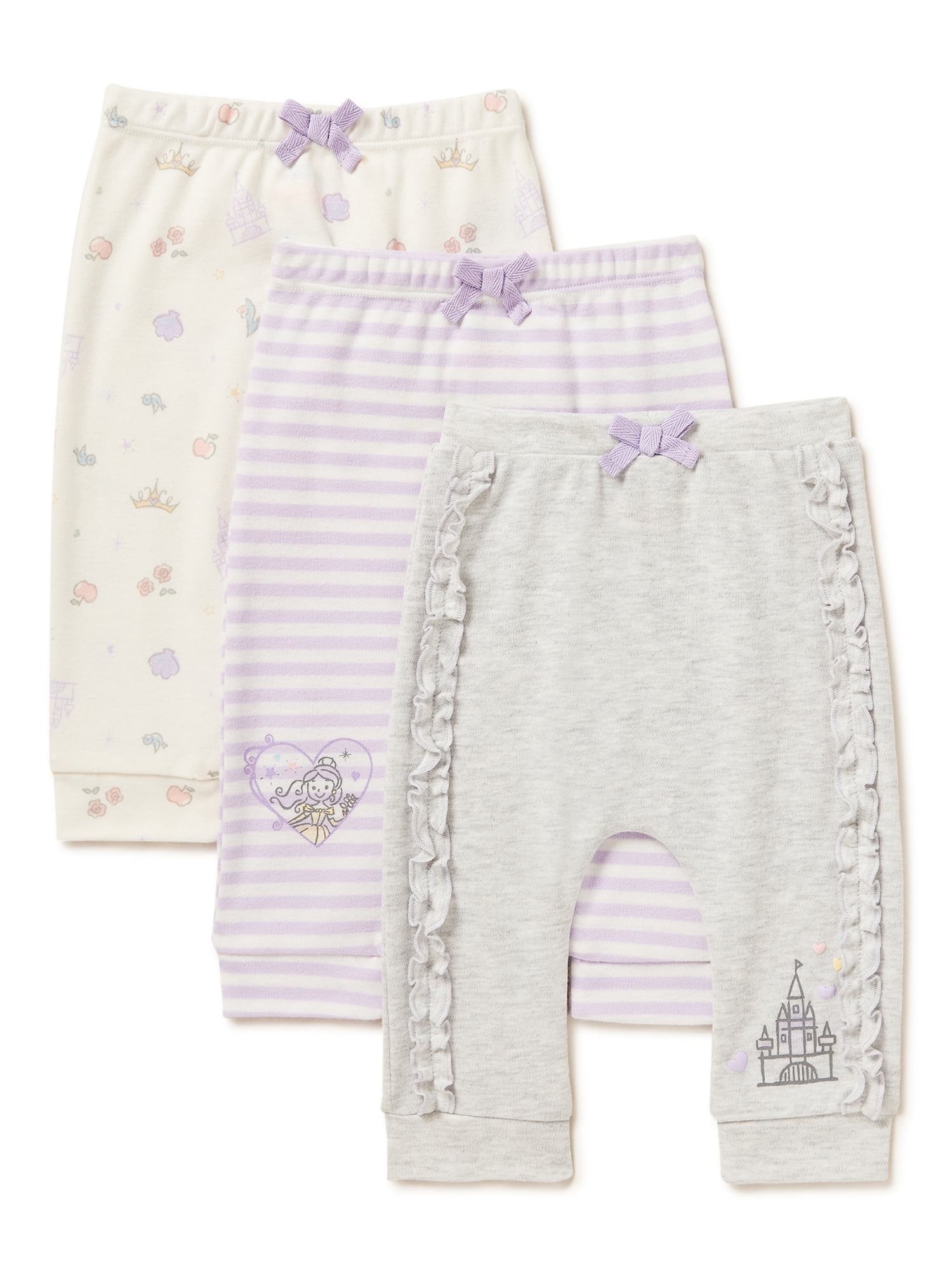 Disney Princess Baby Jogger Pants, 3-Pack, Sizes 0M-12M - Walmart.com
