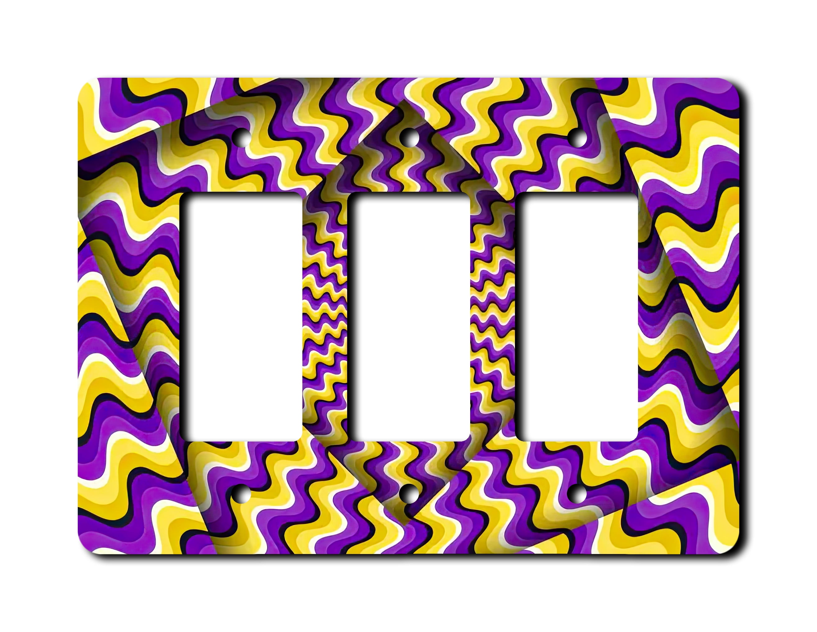 Off The Wall Plates - Funky Optical Illusion - Triple Gang Paddle ...