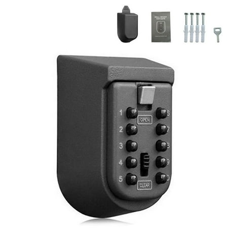 External Wall Mounted Key Storage Box 10 Digits Push Button Combination ...
