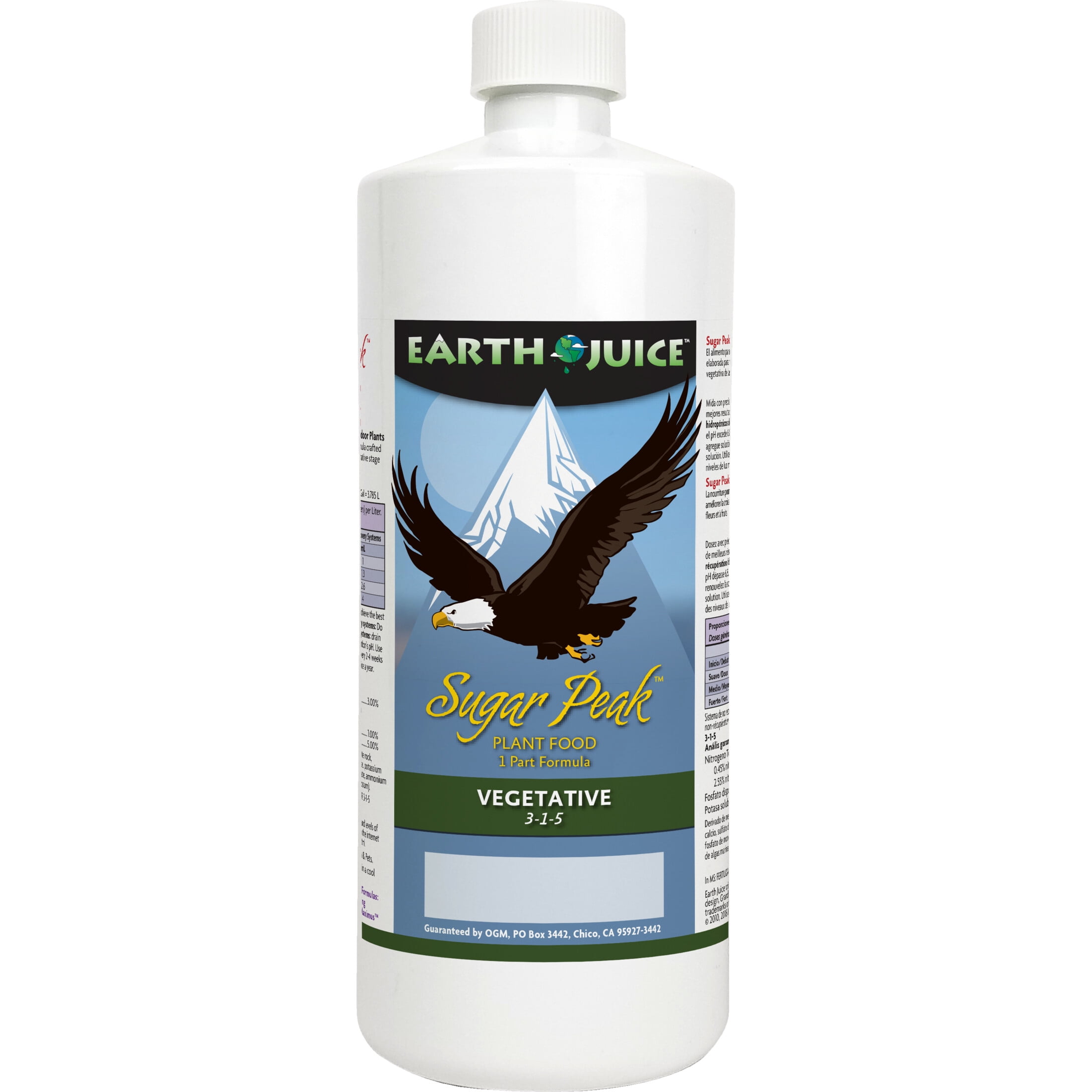 Earth Juice Sugar Peak Vegetative Plant Food, 3-1-5 Fertilizer, 32 oz ...