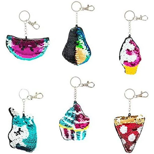 Flip Sequin Plush Clip On Keychains Party Supplies Party Favors, One ...
