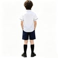 Boys School Uniform White Shirt Shorts Set 5 Piece Polyester Kids ...