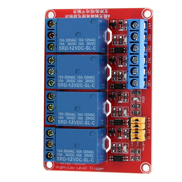 Relay Module,4 Channel Optocoupler Relay Optocoupler Relay Module ...