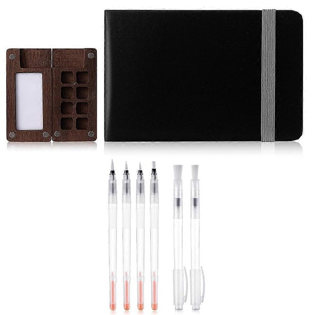 Mini Portable Watercolor Paint Set Travel Paint Palette Wooden Grid ...