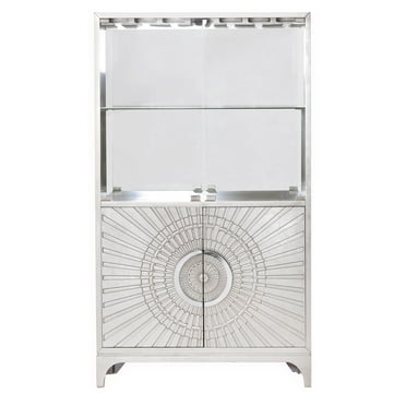 Modern Mirrored Home Bar Cabinet in Watercolor Pattern - Walmart.com