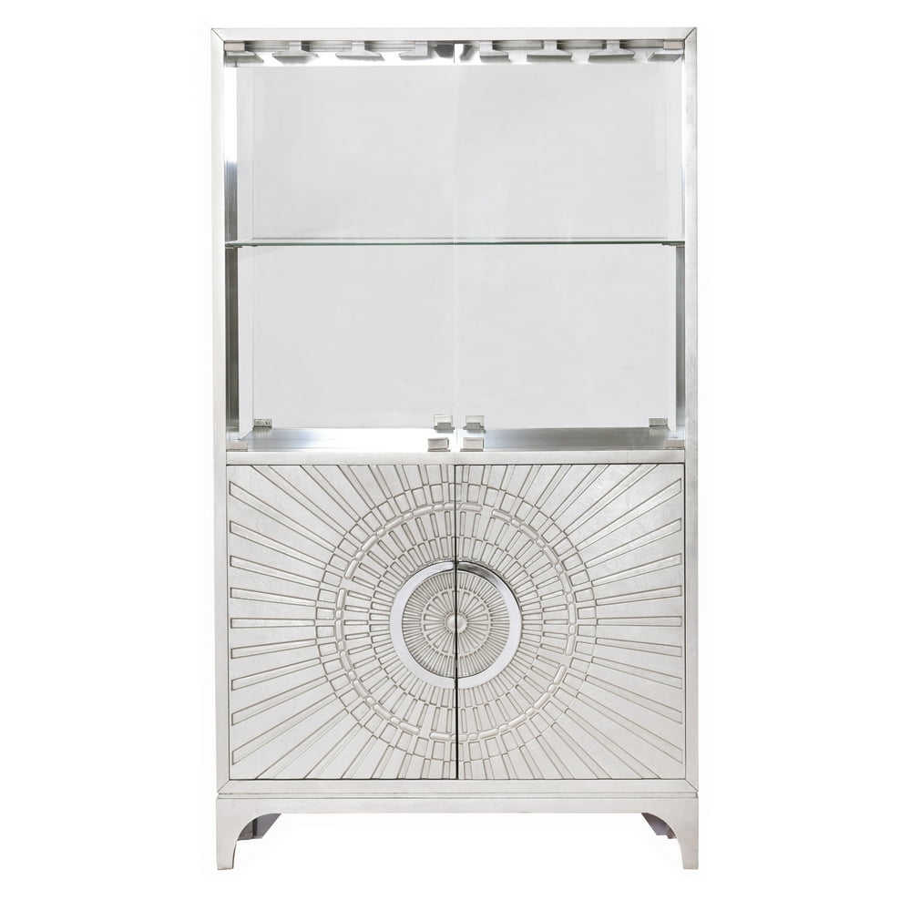 Stellar Mirrored Home Bar Cabinet in Matte Silver - Walmart.com ... Stellar Mirrored Home Bar Cabinet in Matte Silver - Walmart.com ...