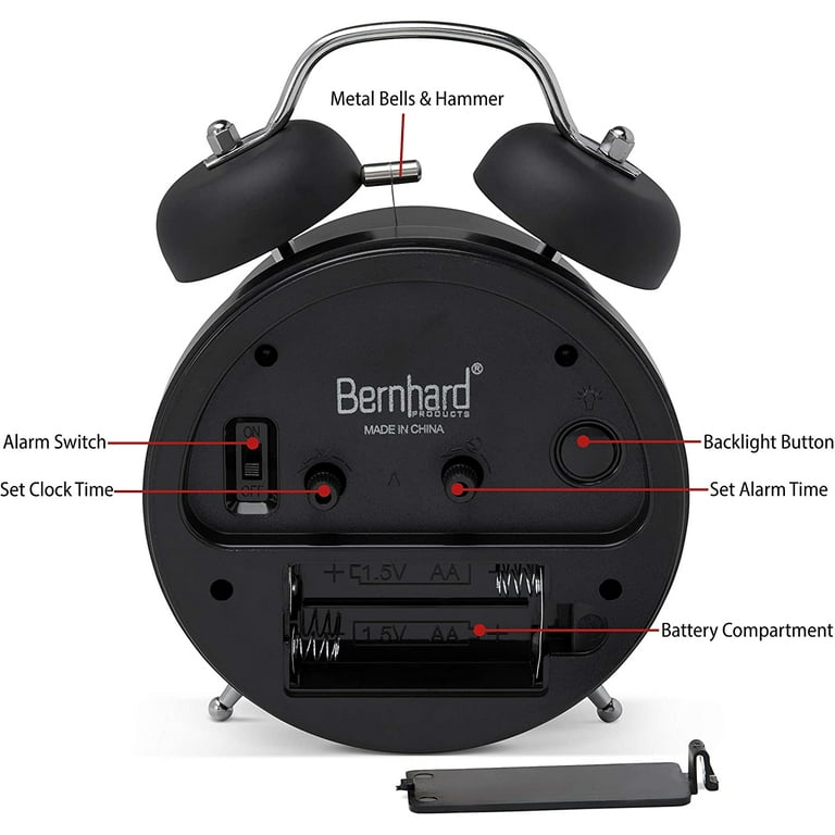 Loud Bell Alarm Clock For Deep Sleepers Vintage Clock - Extra Loud ...