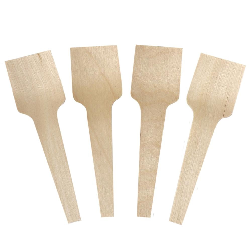 [100 Count] Wooden Mini Biodegradable Tasting Spoons Tiny 2.75 Inch Eco ...
