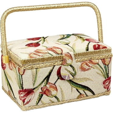 Dritz Large Oval Sewing Basket, Yellow Floral - Walmart.com