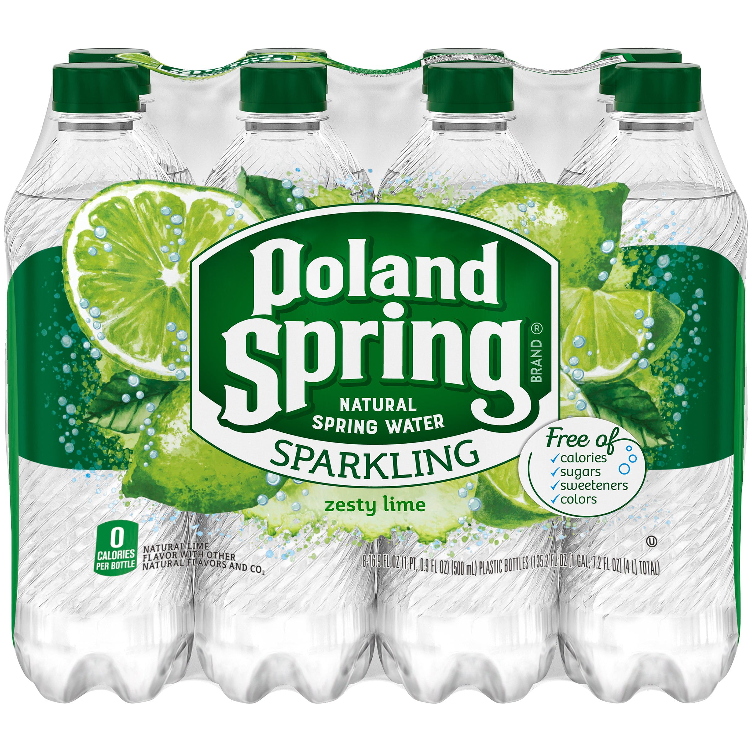 Poland Spring Zesty Lime Sparkling Natural Spring Water, 16.9 Fl. Oz ...
