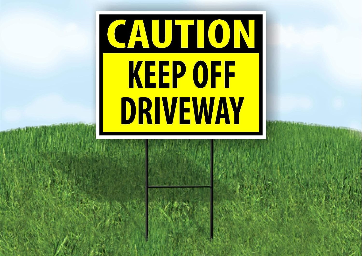 Work House Signs Double Sided Sign Caution Keep Off Driveway Yellow ...