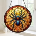 Spider Fantasy Theme Stained Glass Window Hanging, Decorative Halloween ...